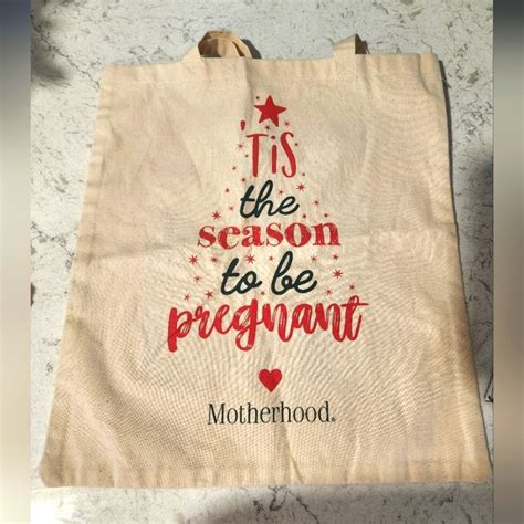 Motherhood Bags Tis The Season To Be Pregnant Canvas Tote Bag