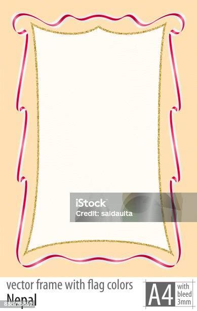 프레임과 보호 그리드와 네팔 국기의 색상의 리본 테두리 벡터와 피 3 M M 공란에 대한 스톡 벡터 아트 및 기타 이미지 공란 교육 네팔 Istock
