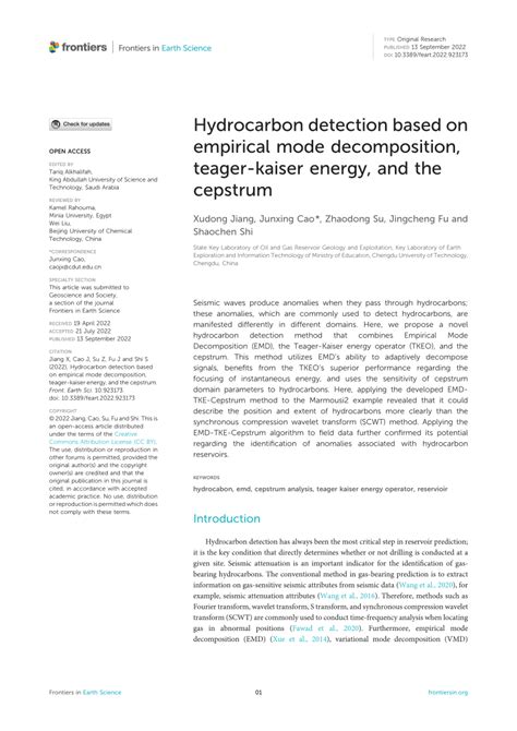 Pdf Hydrocarbon Detection Based On Empirical Mode Decomposition