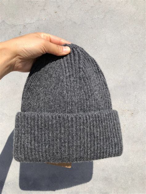 Billy Bamboo Chunky Wool Beanie Dark Gray Garmentory