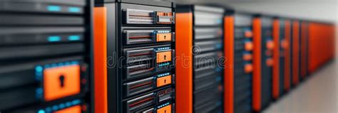 High Tech Server Rack Glowing With Digital Padlock Symbols Representing Secure Data Storage