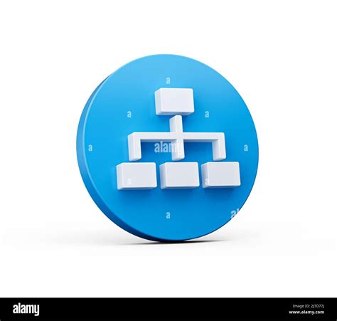 A Minimal Hierarchy Symbol On Blue Background Round 3d Icon Stock