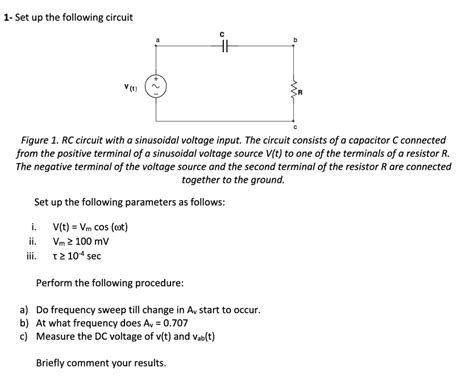 Solved 1 Set Up The Following Circuit с A B Vit Figure