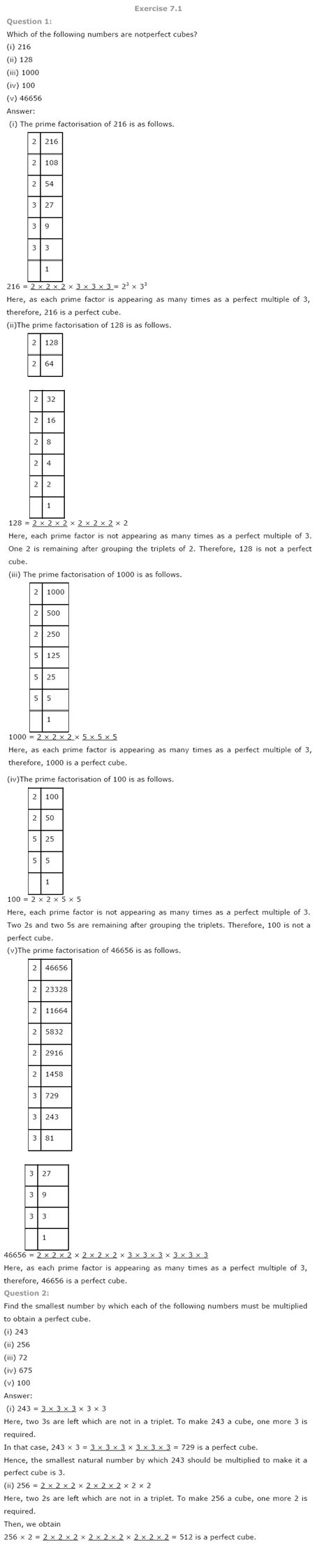 Ncert Solutions For Class 8 Maths Ch 7 Cubes And Cube Roots