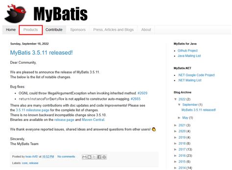 Mybatis Persistance Framework