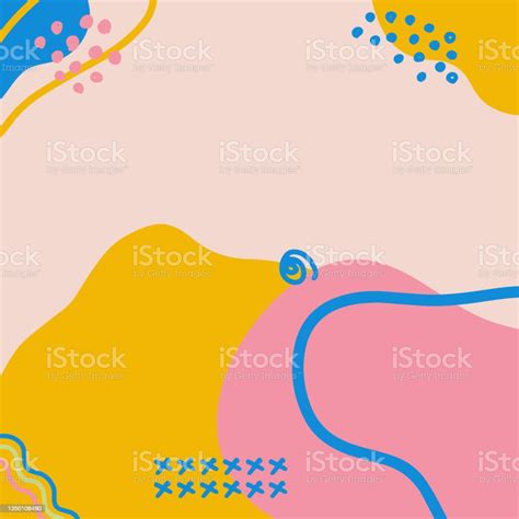 미니멀 한 추상적 인 자연 예술 모양 컬렉션 패션 디자인 여름 시즌 또는 자연 컨셉을 위한 파스텔 컬러 낙서 번들 현대적인