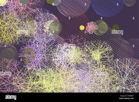 Abstract Geometric Background With Shape Of Messy Random Line Circles Pattern Vector