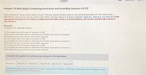 solved problem 10 8aa algo computing bond price and