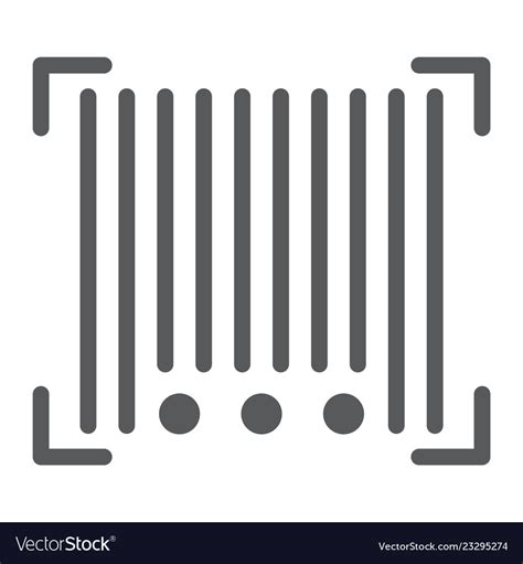 Barcode Glyph Icon Scanner And Identification Vector Image