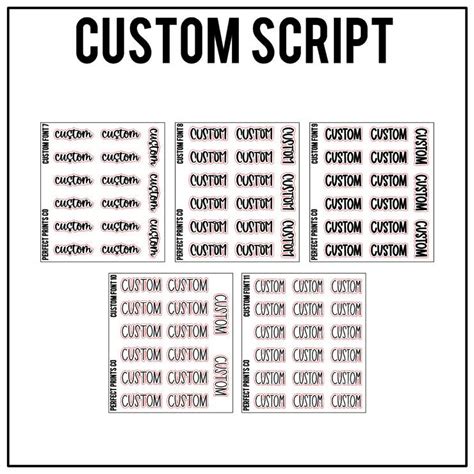 custom script stickers for use in planner etsy