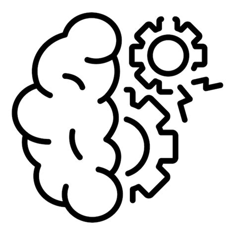 Premium Vector Gear Brain Icon Outline Gear Brain Vector Icon For Web Design Isolated On White