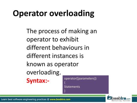 Operator Overloading In C Pptx Programming Languages Computing