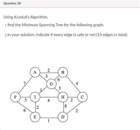 Solved Question Using Kruskal S Algorithm Find The Chegg