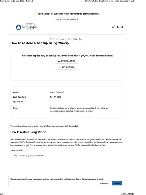 how to restore a backup using winzip backup4all download free pdf zip file format backup