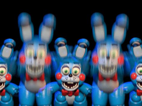 Several Blue And Red Toy Figures With One Holding Up The Others Hand