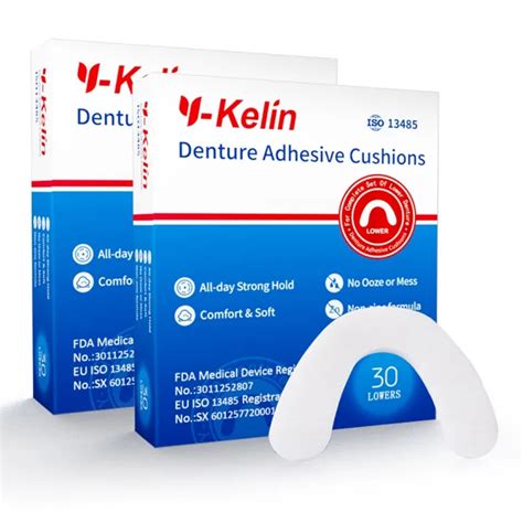Y Kelin Denture Adhesive Cushion 30 Pads Lower Denture Pads Denture Cushion For Lower Teeth