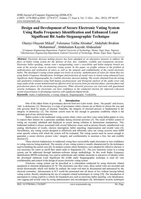 Design And Development Of Secure Electronic Voting System Using Radio