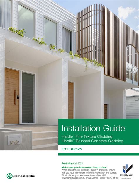 Hardie Fine Texture Brushed Concrete Cladding Installation Guide April 23 Pdf Framing