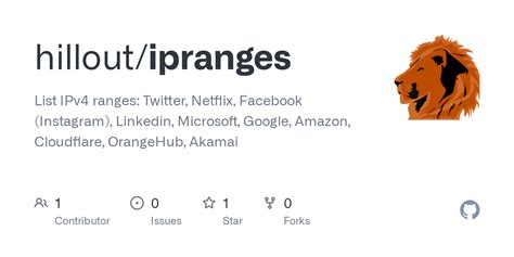 GitHub Hillout Ipranges List IPv4 Ranges Twitter Netflix Facebook Instagram Linkedin