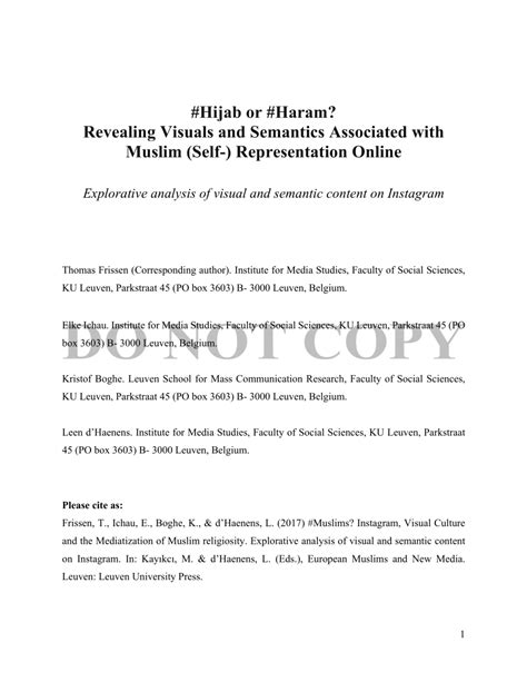 Pdf Hijab Or Haram Revealing Visuals And Semantics Associated With