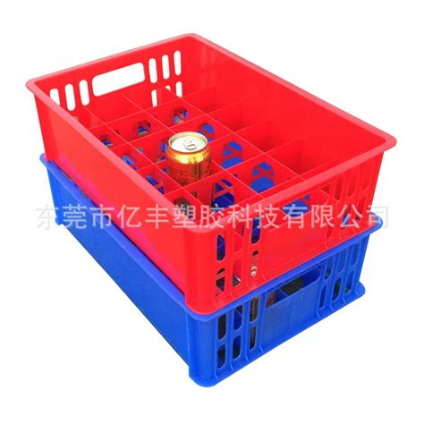 啤酒塑胶周转箱红色24格杯箱饮料分隔周转箱牛奶运输筐塑料周转盘 阿里巴巴