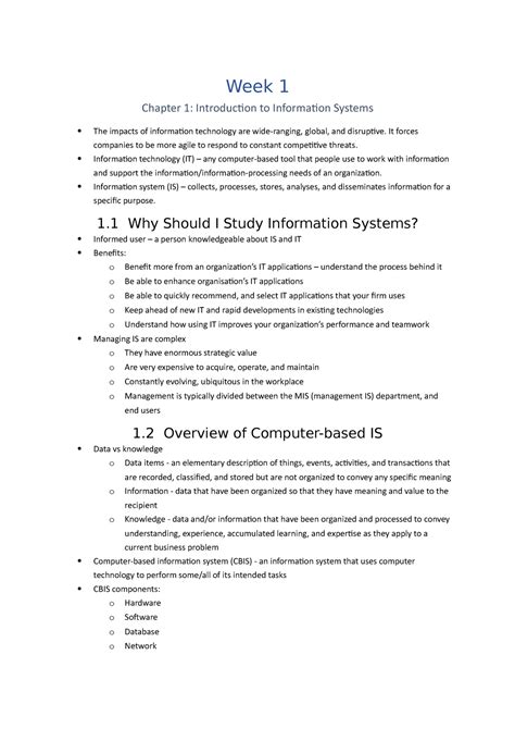 Week 1 Lecture Notes 1 Week 1 Chapter 1 Introduction To