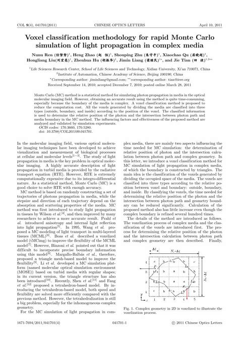 Pdf Voxel Classification Methodology For Rapid Monte Carlo Simulation