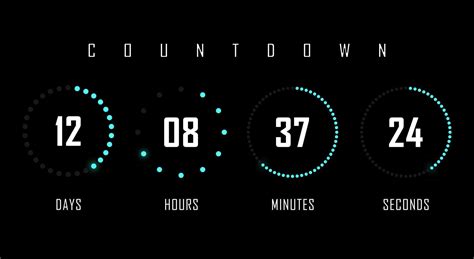 Countdown Website Vector Flat Template Circle Clock Timer Background Countdown Timer Clock