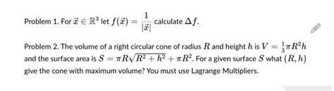 Solved Problem For R³ let f x calculate Af Chegg com