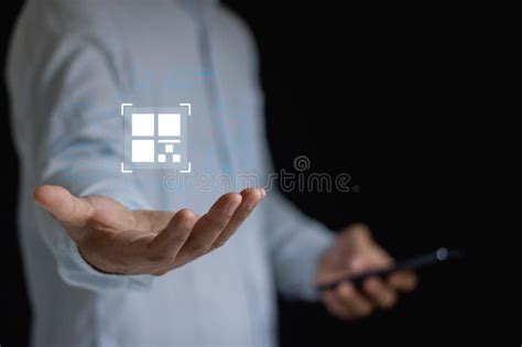 Businessman Showing Qr Code Icon On Virtual Screen Qr Code Scan For
