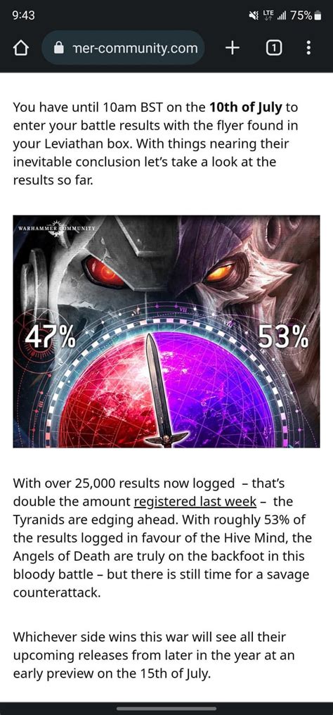 Happy Space Bug Noises I Hope Nids Will Keep This Lead But The Space Marines Could Take It