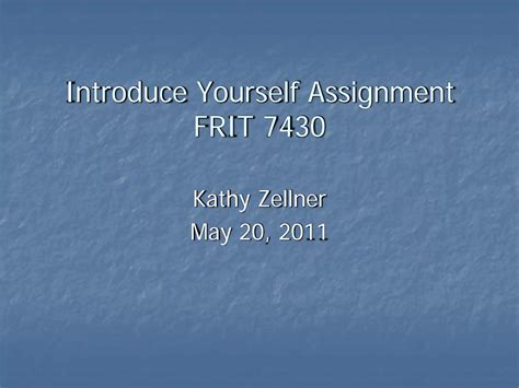 Introduce Yourself Assignment Pdf