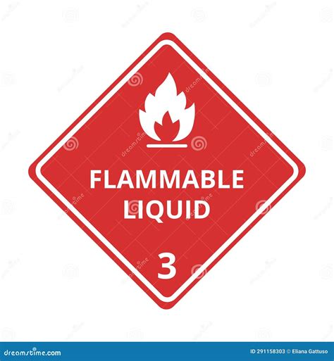 Flammable Liquids Symbol Division Class 3 Stock Vector Illustration
