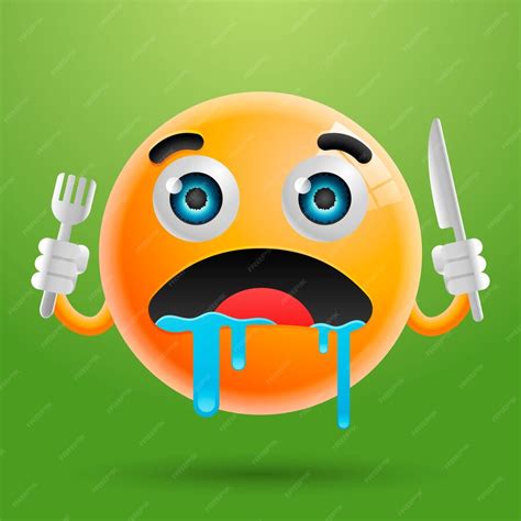 Premium Vector Flat Design Hungry Emoji Illustration