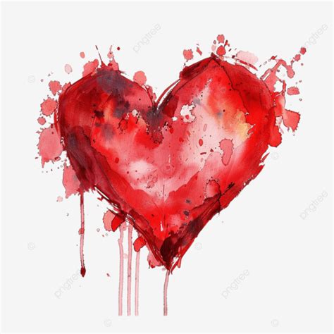 수채화 밝아진 추상 붉은 심장 그림 추상적인 붉은 마음 페인트 등 Png 일러스트 및 이미지 에 대한 무료 다운로드