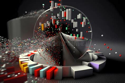 Abstract Presentation Of Graph Chart Pie In 3d Geometric To Represent Business Financial Success