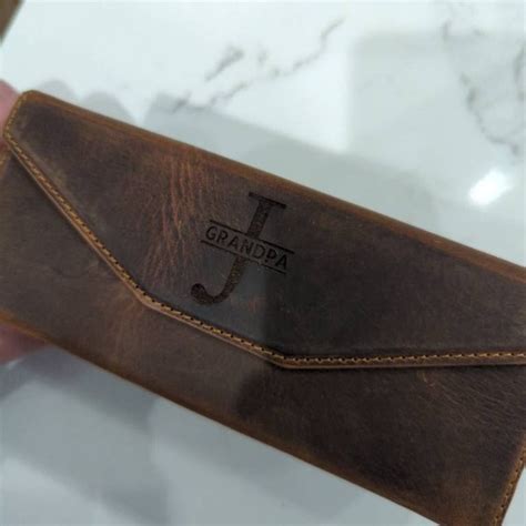 Leather Foldable Glasses Case With Magnetic Closure Personalized Full Grain Eyewear Protector