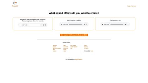 Create Custom Sound Effects with ToucanFX AI | Creati.ai