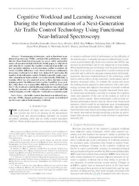 Pdf Cognitive Workload And Learning Assessment During The Implementation Of A Next Generation