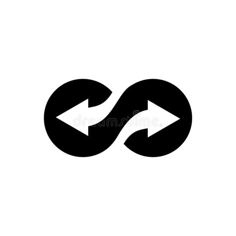 continuous data flow icon with flat design stock vector illustration of digital minimalist