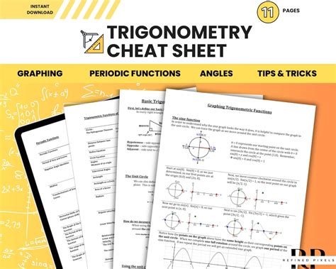 Trigonometry Cheat Sheet Trigonometry Formulas Learning Mathematics