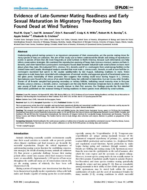 Pdf Evidence Of Late Summer Mating Readiness And Early Sexual