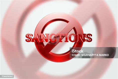 금지의 표시 흰색 바탕에 제재의 비문 제재 및 금지의 개념 수입 금지 정치 3d 렌더링 3d 그림 0명에 대한 스톡 사진 및 기타 이미지 Istock