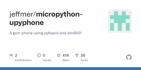 Github Jeffmermicropython Upyphone A Gsm Phone Using Pyboard And