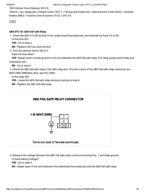 Abs Diagnostic Trouble Code 54 Pdf Anti Lock Braking System Fuse