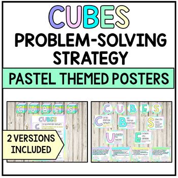 Cubes Problem Solving Strategy Posters Anchor Charts TpT