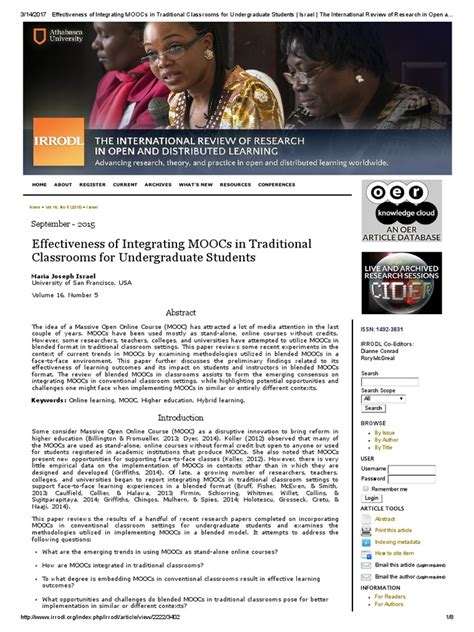 effectiveness of integrating moocs in traditional classrooms for