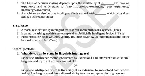 class 10 ai question bank chapter 1 introduction to ai fundamental