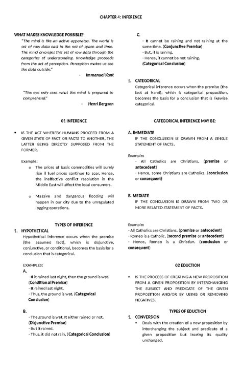chapter 4 inference logic 4 chapter 4 inference what makes