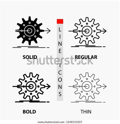 Performance Progress Work Setting Gear Icon Stock Vector Royalty Free